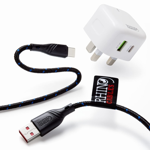 - rhinocables USB C Charger Cable with Dual Port Fast Mains Charger ...